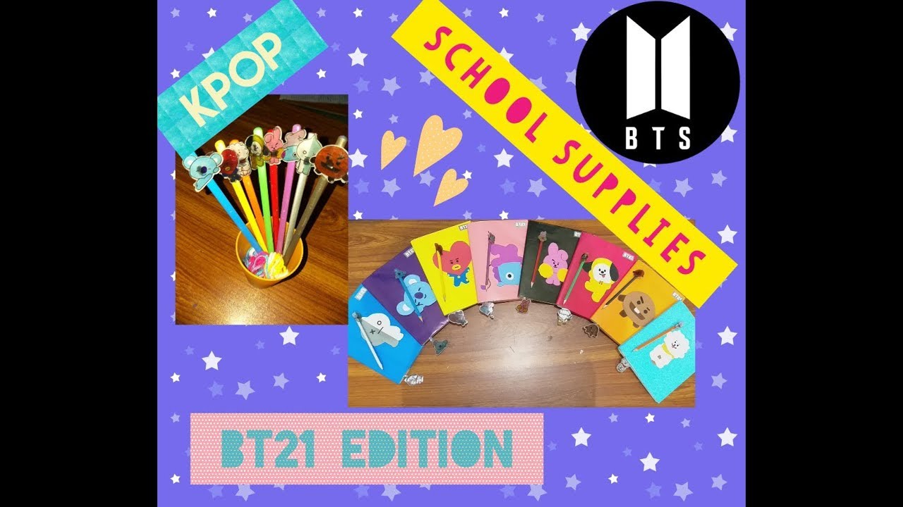 DIY KPOP BTS School Supplies (BT21 Edition) - YouTube