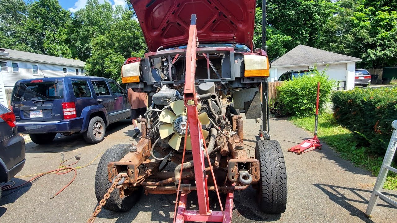 ford super duty frame swap with no lift or crane - YouTube