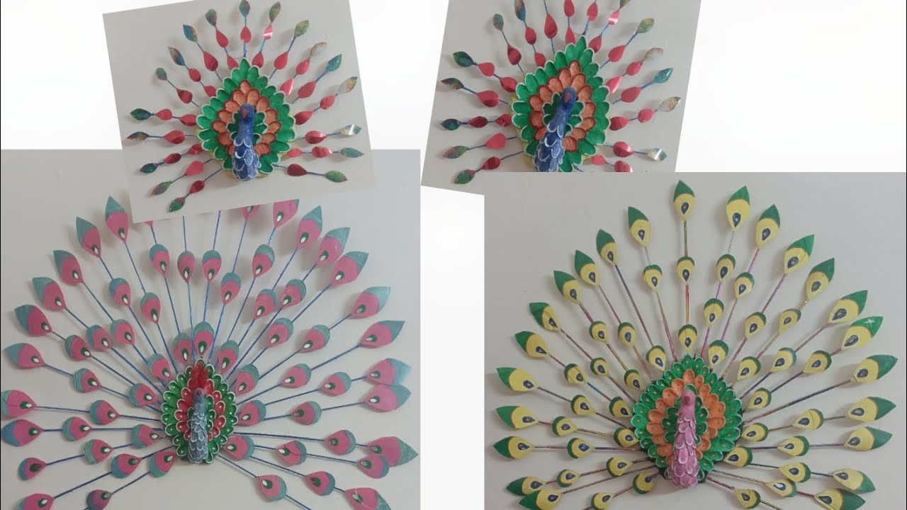 peacock craft, amazing wall hanging, cardboard craft, peacock wall ...