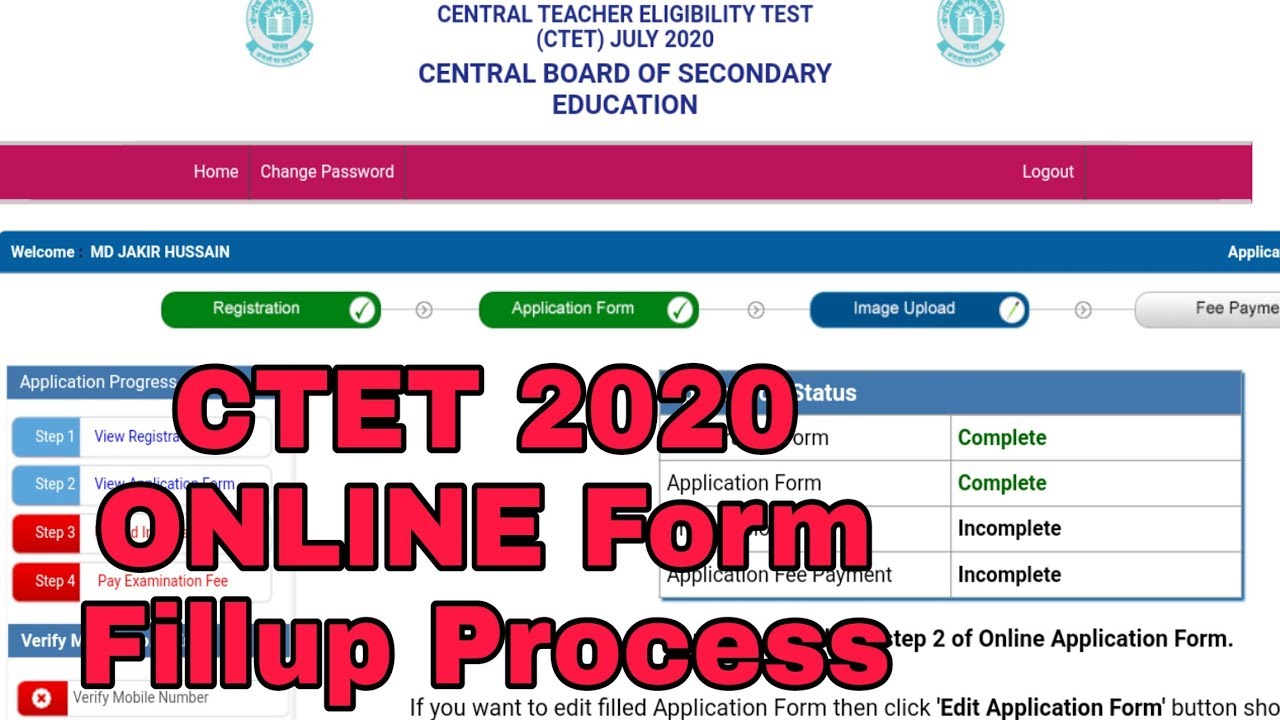 CTET 2020 ONLINE APPLY. How To Apply for CTET 2020.Step by step Full ...