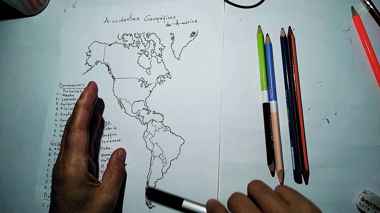 Hoja De Trabajo Sobre El Mapa De Accidentes Geográficos De Estados Unidos