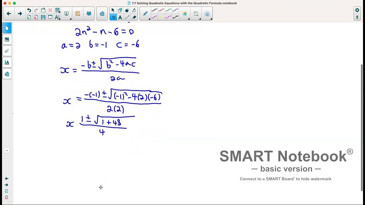 Foundations of Math 11: 7.7 Solving Quadratic Equations Using the ...