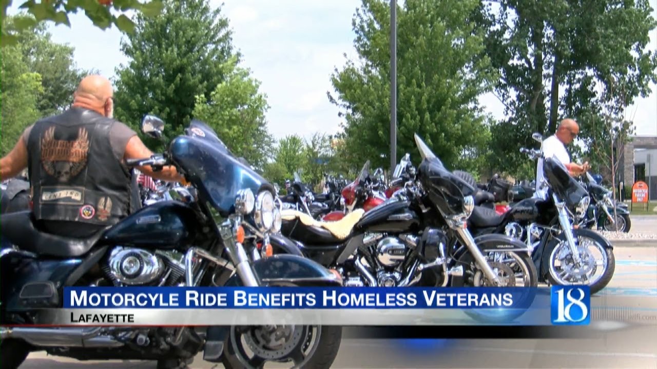 Motorcycle Ride Benefits Homeless Veterans - YouTube