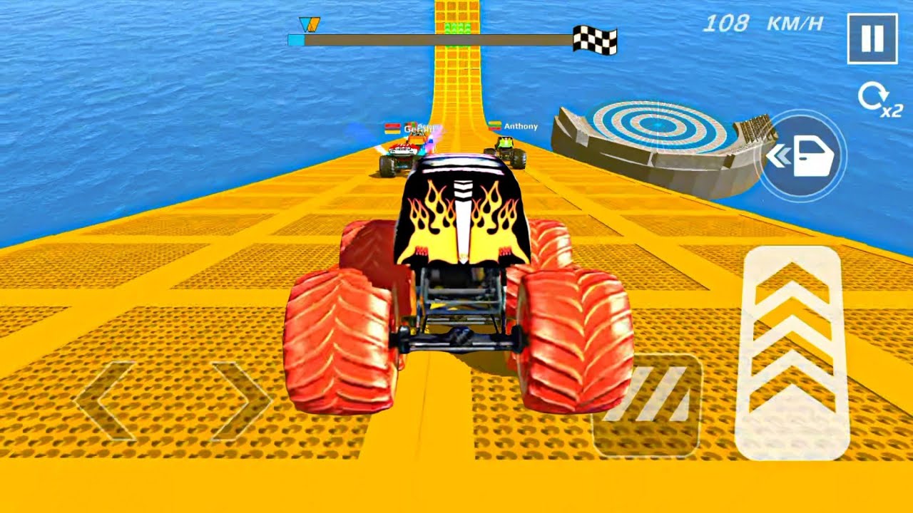 Impossible Monster Truck Mega Ramp Racing Car || 3D Monster Truck Car ...