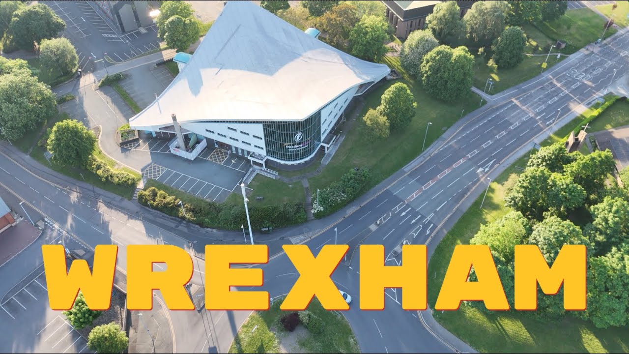 Wrexham North Wales aerial views. - YouTube