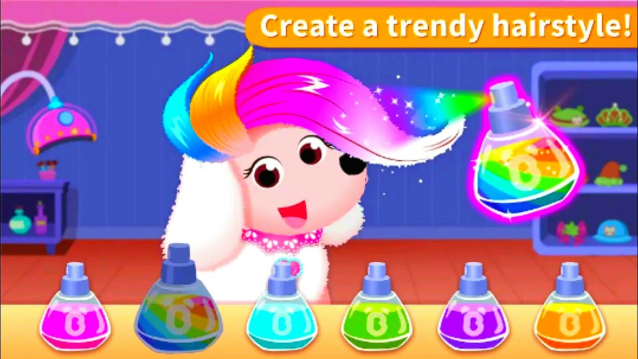 baby panda pet salon 🐑 !! create a new trendy hairstyle !! #BABY panda ...