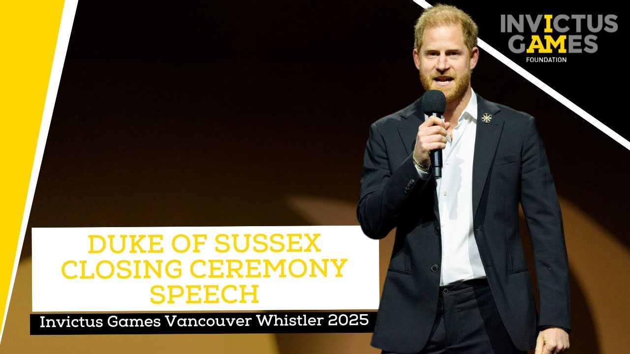 The Duke of Sussex's Closing Ceremony Speech | Invictus Games Vancouver ...