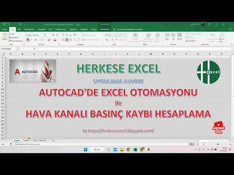 Autocad ve Excel ile Hava Kanalı Basınç Kaybı Hesabı