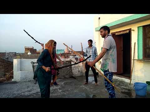 Full Desi holi   Playing by ladies
