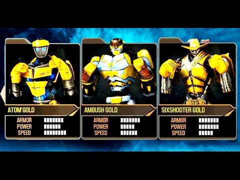 Real Steel ATOM GOLD & AMBUSH GOLD & Six Shooter GOLD | BOSS - ARCADE | NEW ROBOT Живая Сталь