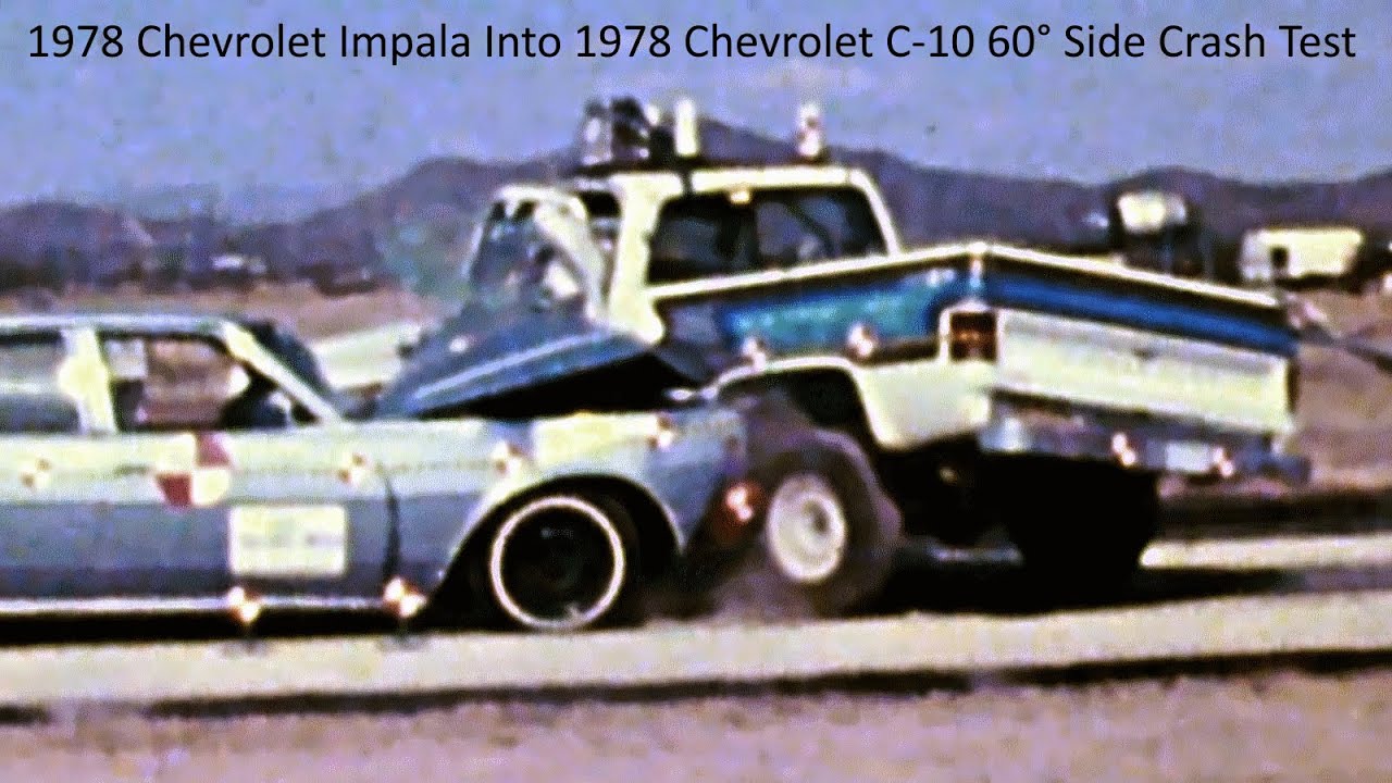 1978 Chevrolet Impala Into 1978 Chevrolet C-10 60° Side Crash Test ...