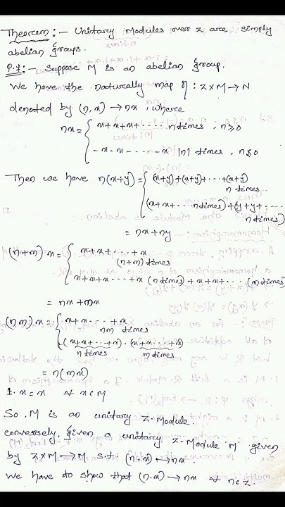 Unitary modules over Z are simply Abelian group. // #Linear Algebra #theorem #mscmathematics ...