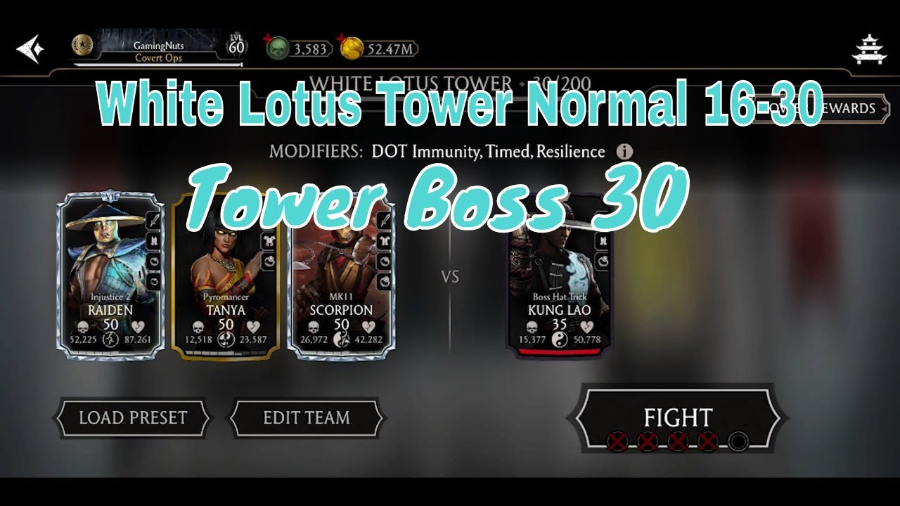 White Lotus Tower Normal 16-30 | Tower Boss 30 | #gamingnutsyt - YouTube