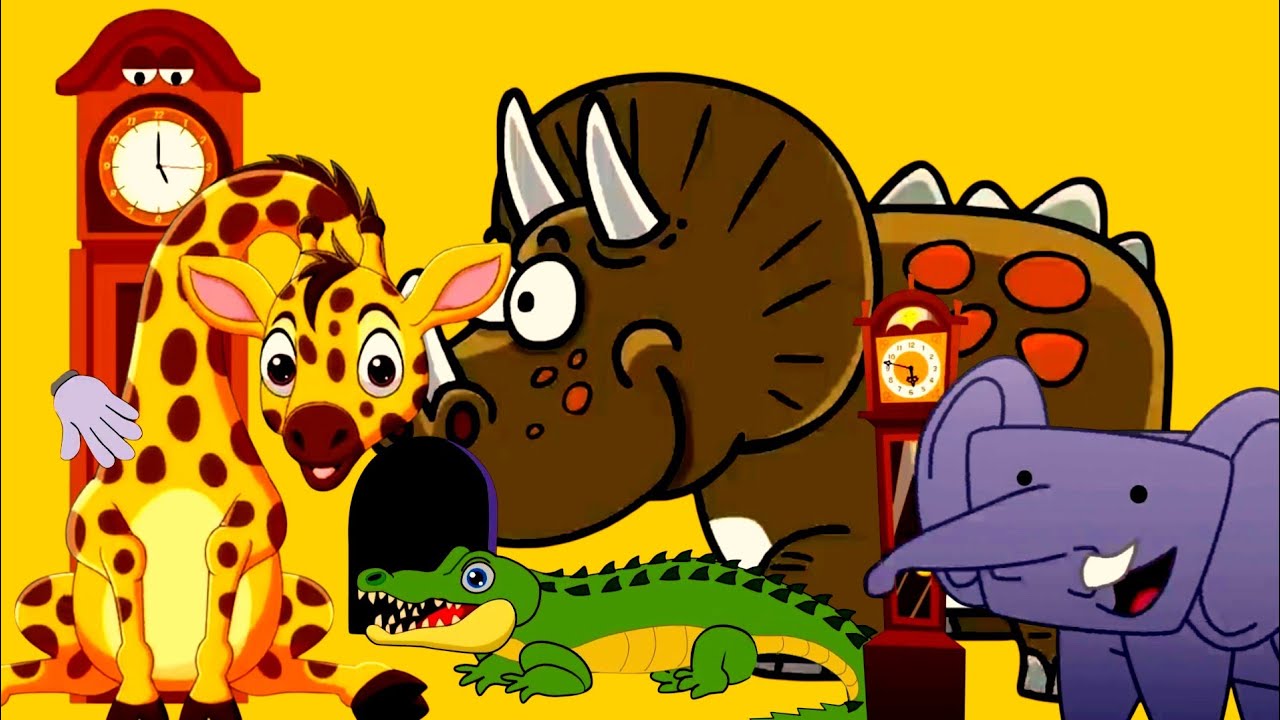 Hickory Dickory Dock 💥 Crocs, Elephant Giraffe And More - YouTube