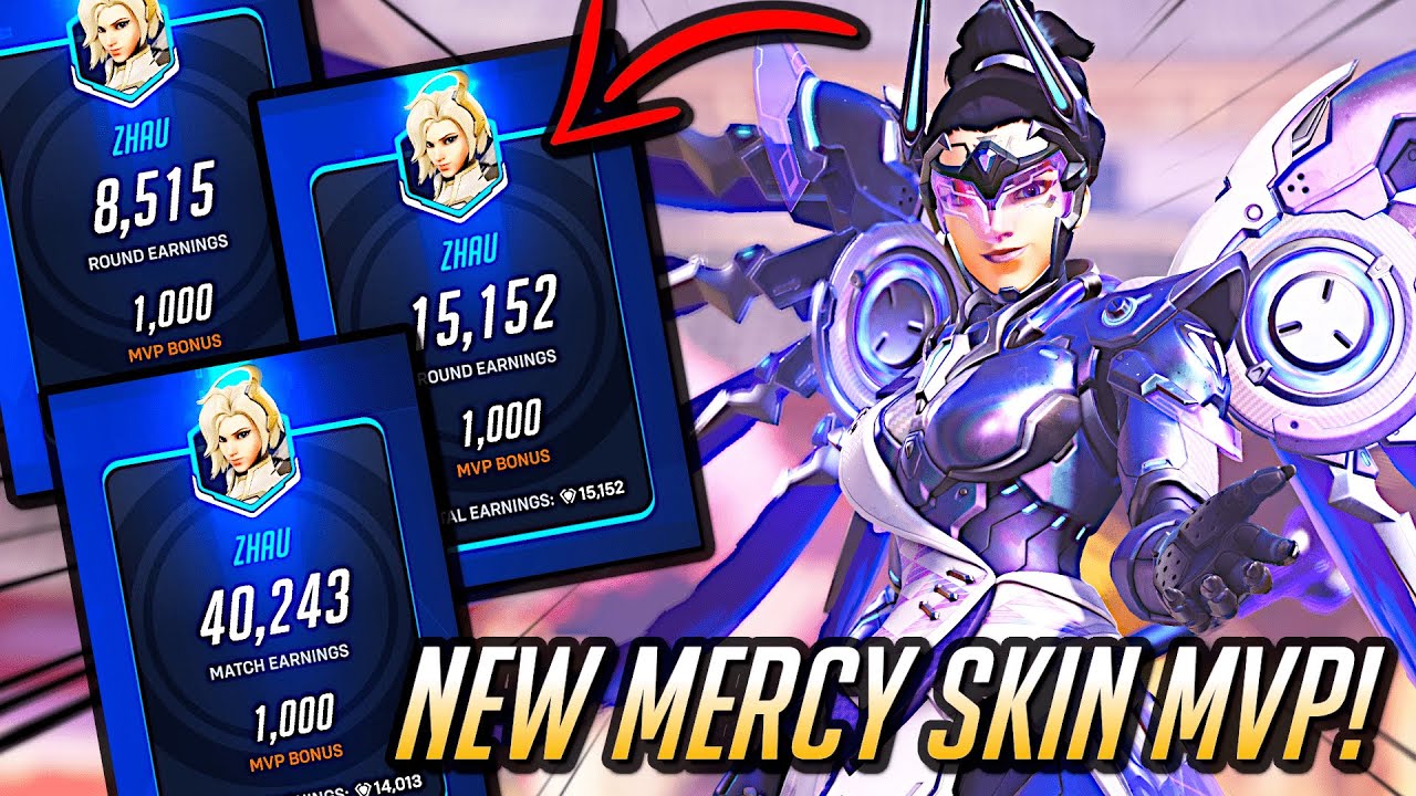 *MVP Mercy* With New Iridescent Skin!! 💙 Mercy In Stadium - Overwatch 2 ...