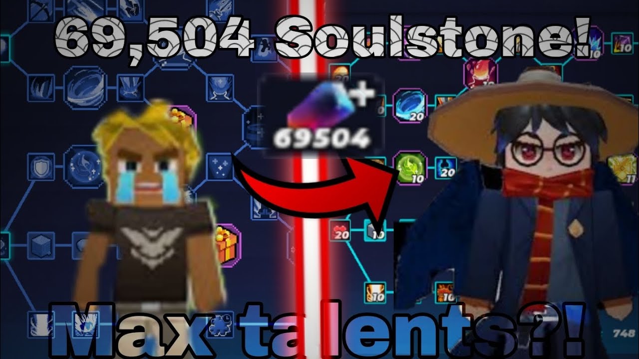 Using 69,504 SOULSTONES to max my main talents | BlockmanGo | Bedwars ...