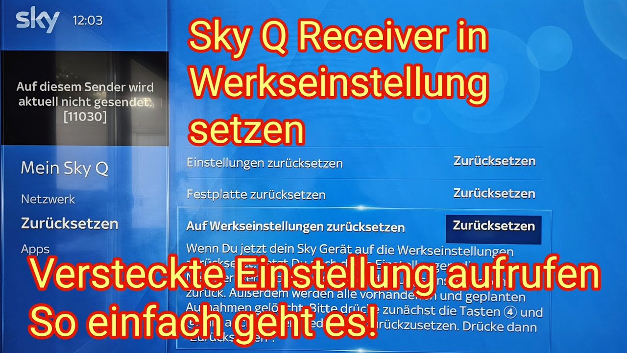 Sky Q Receiver Reset? – Sky Q Receiver Werkseinstellung Zurücksetzen ...