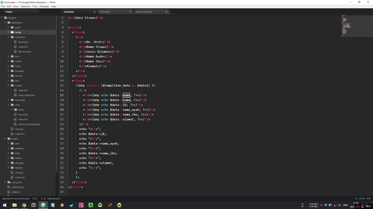 10. Merapikan Tampilan Tabel - Tutorial Dasar-Dasar Codeigniter - YouTube