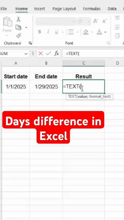 Days difference in Excel#excel #shorts #microsoftexcel #newexcel - YouTube
