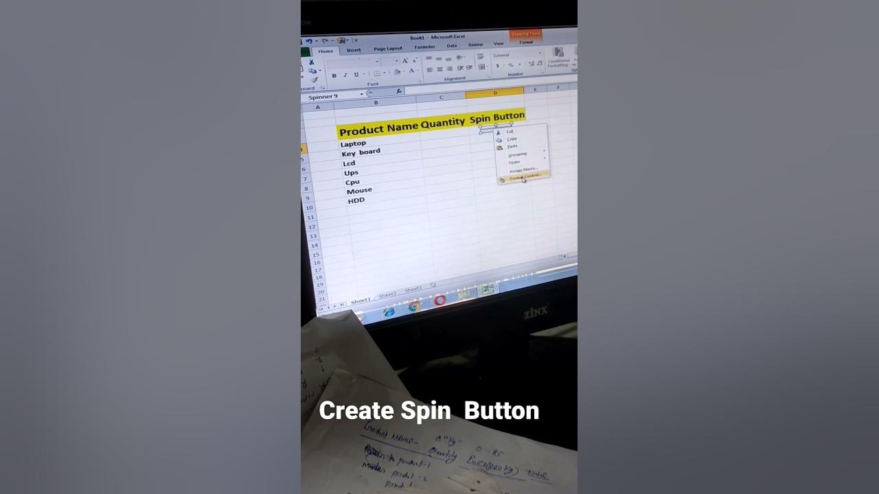 Excel Create Spin Button #viral #treding #shot #yt https://youtube.com/@aliyacomputer7616 - YouTube