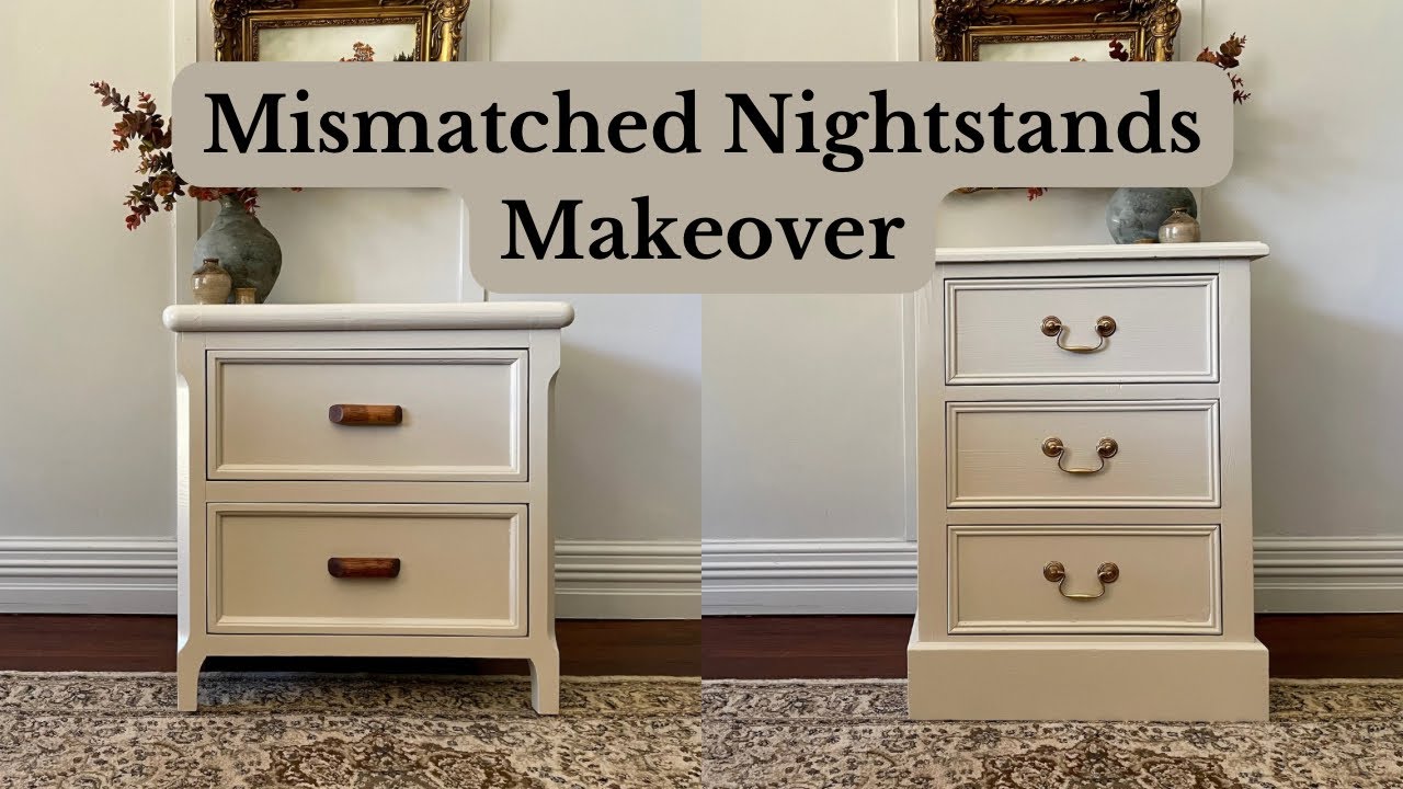 Mismatched Nightstands Makeover - YouTube