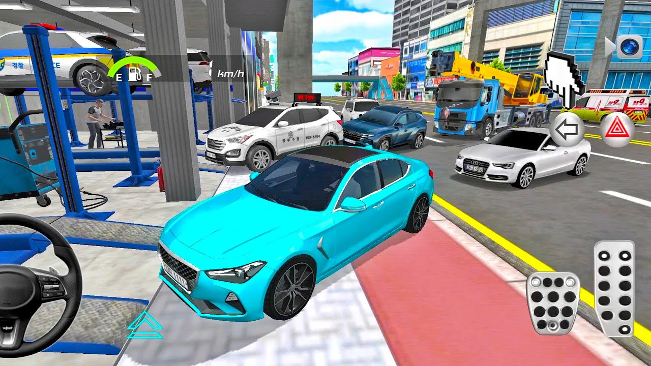 New Blue Car Lot In Service Centre - 3d Driving Class game play video ...