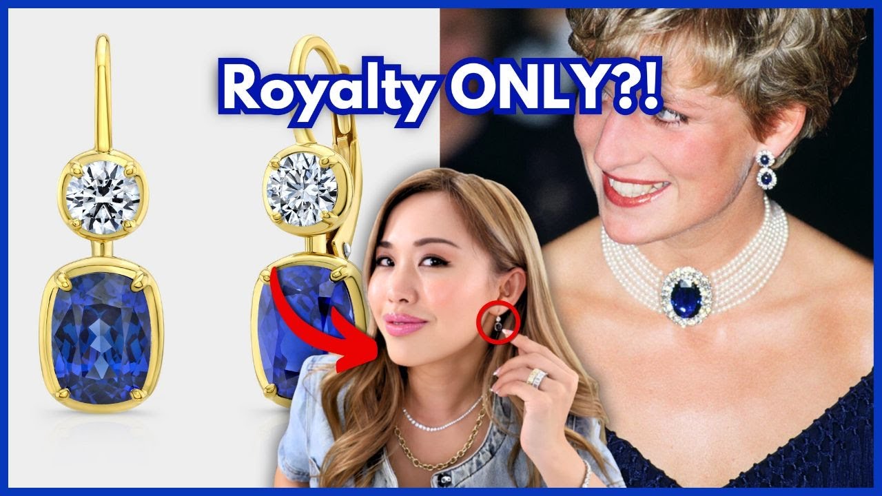 I made a pair of Blue Sapphire & Diamond Earrings Inspired by Princess ...