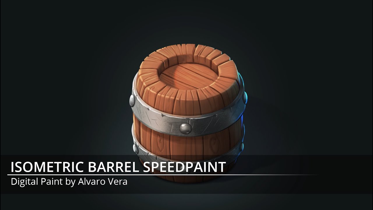 Tutorial how to create an Isometric Barrel for video games - YouTube