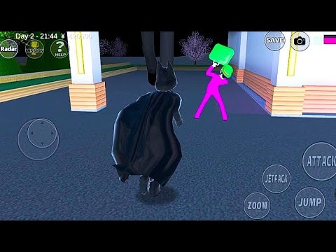 Batman Genji menangkap Joker dan Slenderman | Sakura School Simulator ...