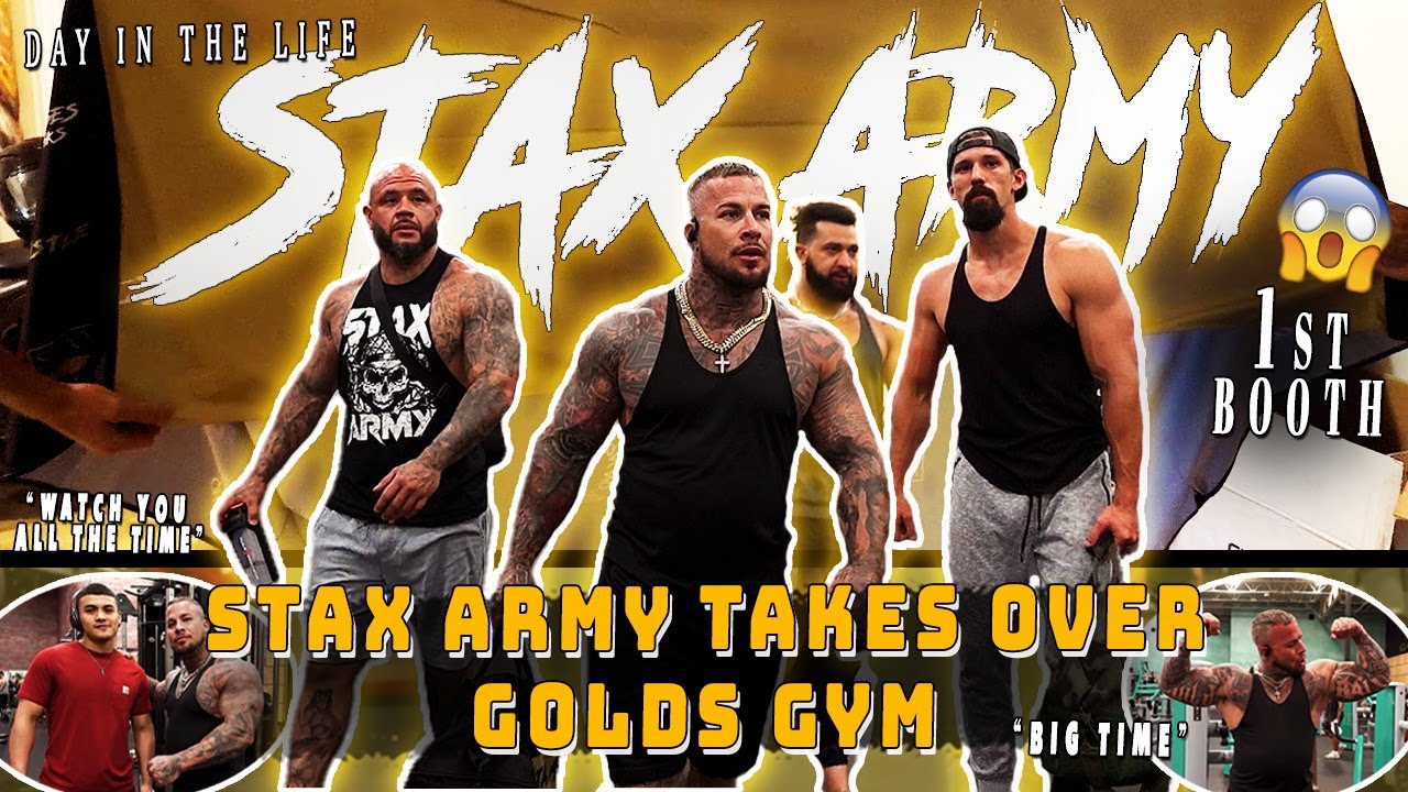 STAX ARMY TAKES OVER GOLD'S GYM! | Banners for Austin Fit Fest Booth | Day in the Life of STAX ...