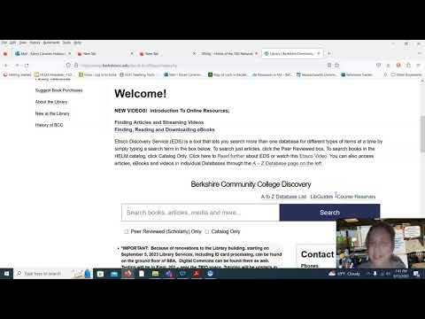 Using The Ebsco Discovery Service To Find eBooks, order books, find articles and publications ...