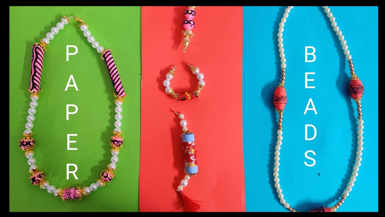 How To Make Paper Beads , Handmade Paper Beads, DIY Pearl Beads ...