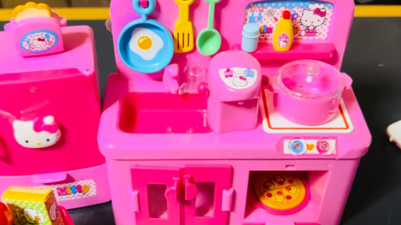 3 Minutes satisfying with Unboxing Hello Kitty Mini Kitchen Set | asmr ...