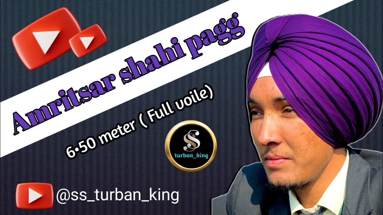 Amritsar शाही pagg केसे bandhe 6•50 meter(Full voile) How to tie ...