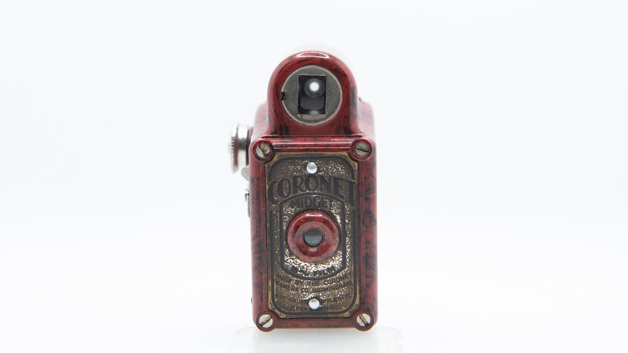 Coronet Midget Sub Miniature Cameras, 1935-36 (Red Bakelite model) # ...
