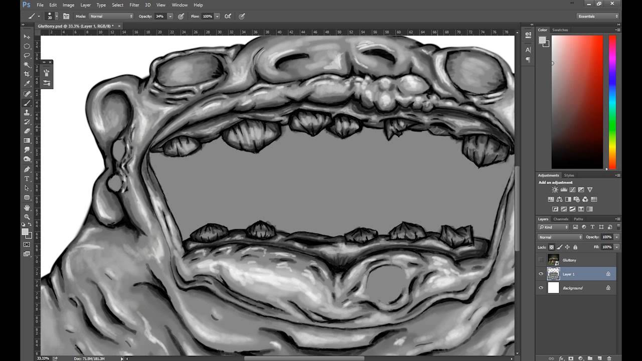 Card Design "Gluttony" Speed Painting by Kyle Davis - YouTube