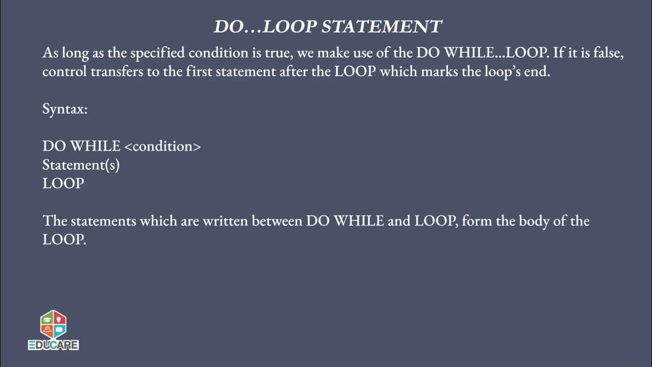 Looping Statements in QBasic | Chapter 9 | Concept IT - 6 - YouTube