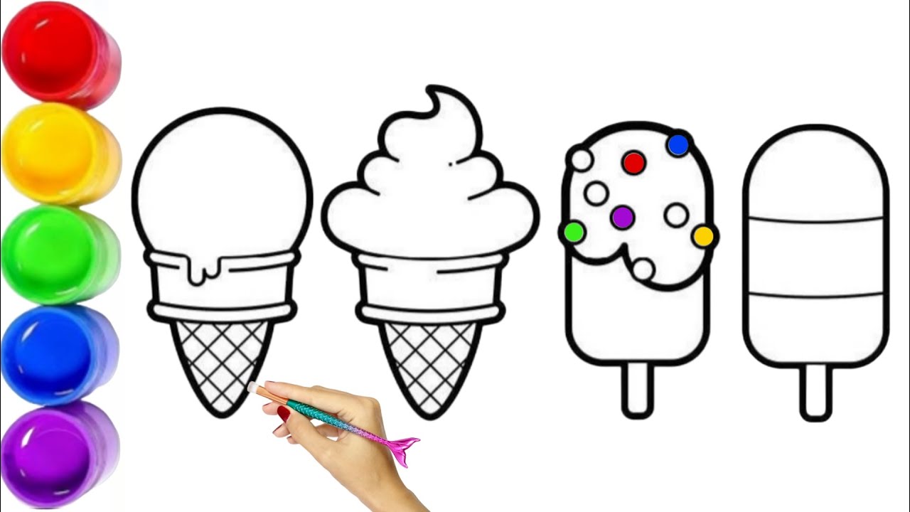 How to draw delicious ice creams 🍦 Let's draw colorful Ice creams ...