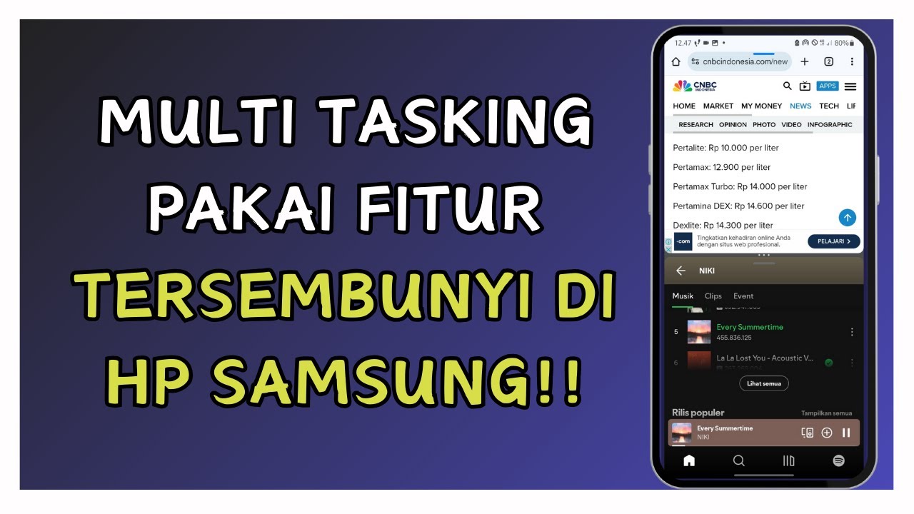 Cara Bagi Layar Jadi Dua Di Hp Samsung | SPLIT SCREEN FITUR - YouTube