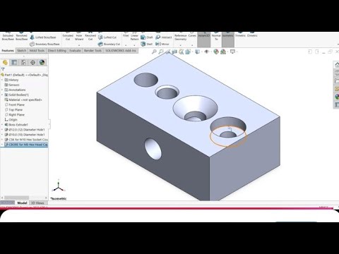 solidworks tutorial Holes wizard in all command very useful - YouTube