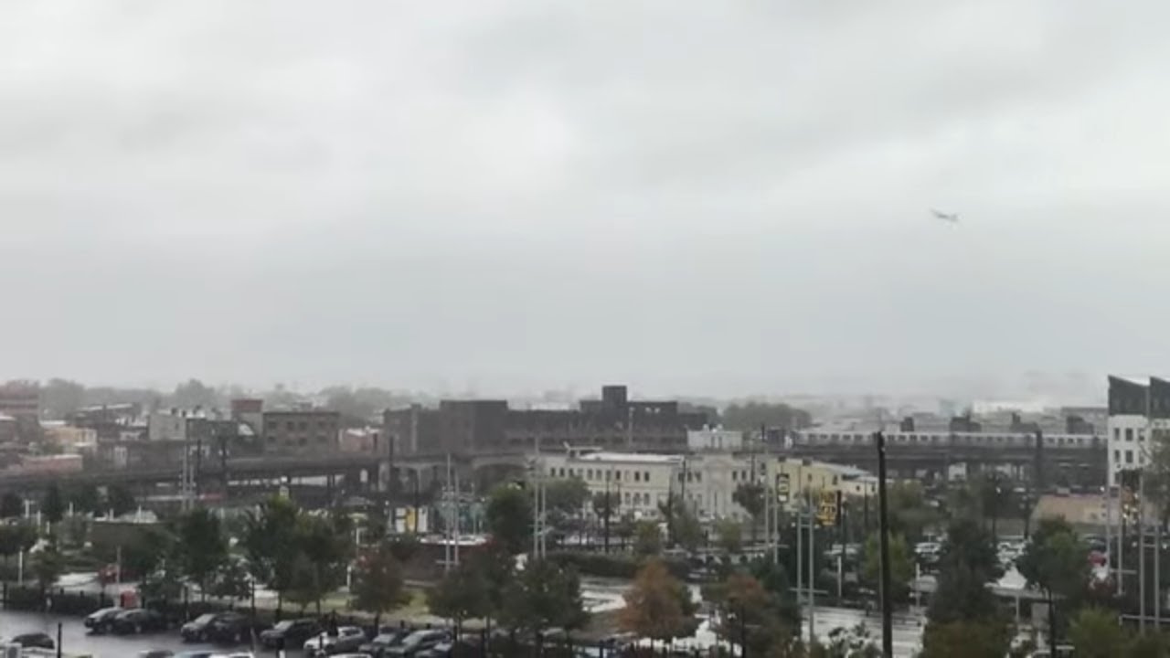 Heavy rain train spotting & plane spotting LIVE Newark Friday - YouTube