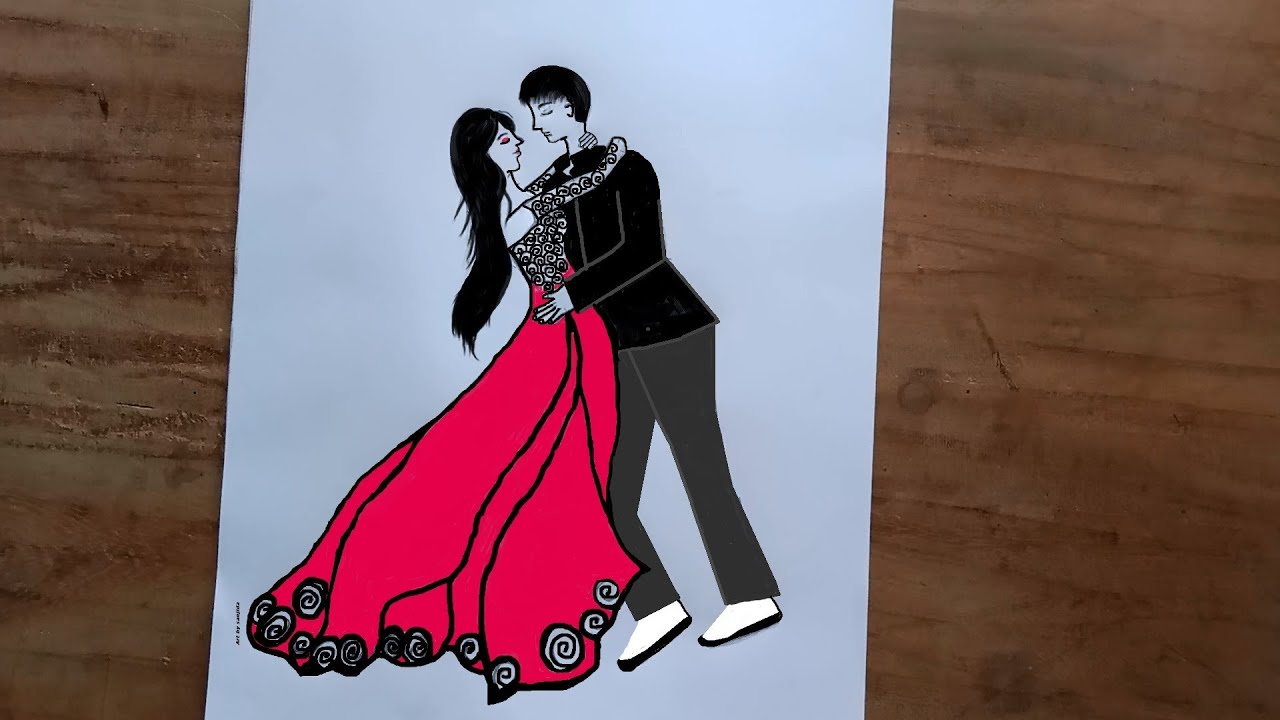 How to Draw Wedding couple drawing - YouTube