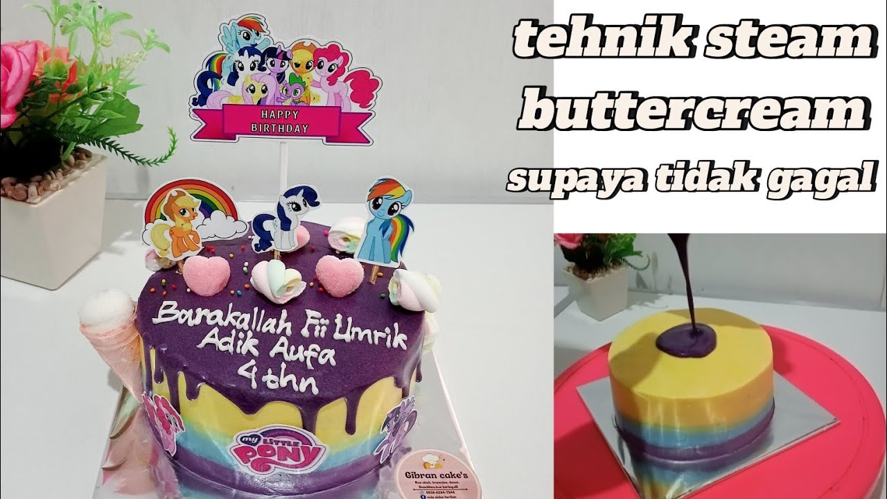 KUE ULANG TAHUN ANAK PEREMPUAN | KARAKTER LITTLE PONY | gradasi warna ...