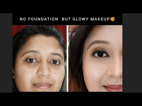 No foundation but glowy and quick makeup tutorial ( self quick makeup ...