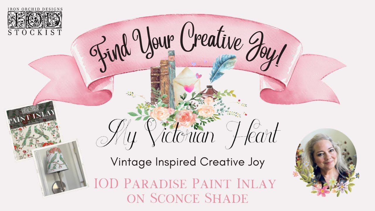 Make a Plain White Light Shade Pretty with IOD Paradise Paint Inlay ...