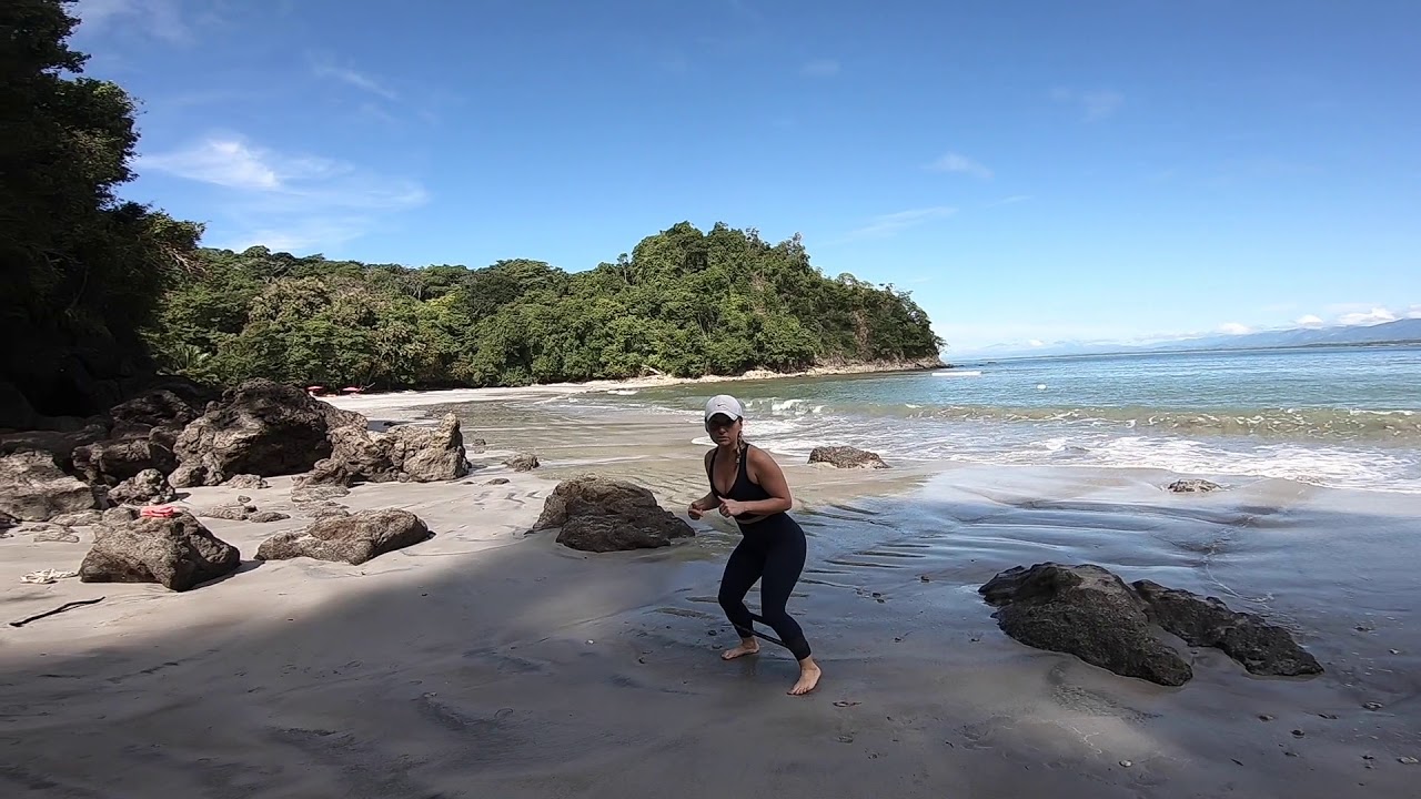 Side Steps w/ Theraband (Beach) - YouTube