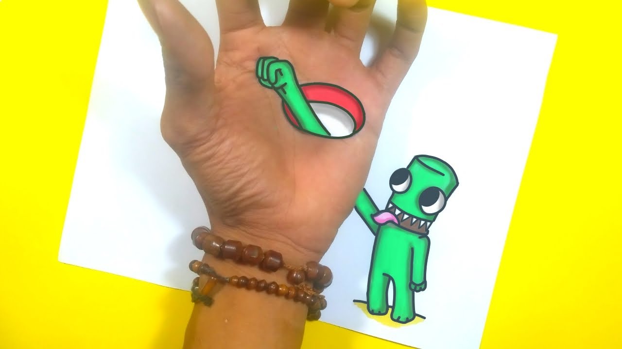 5 COOL RAINBOW FRIENDS GREEN - DRAWING TRICK CRAFT DO VS DON't - YouTube