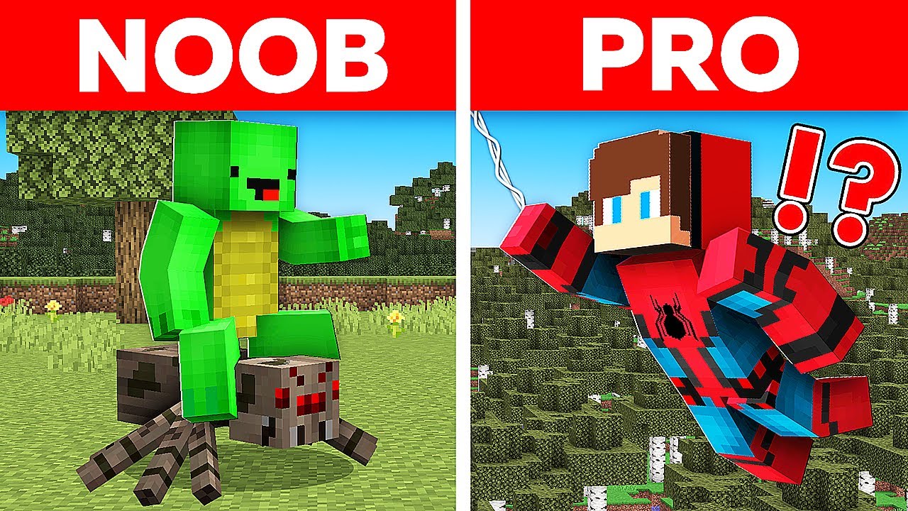 NOOB vs PRO: Mikey and JJ became SPIDER-MAN challenge in Minecraft! (Maizen) - YouTube