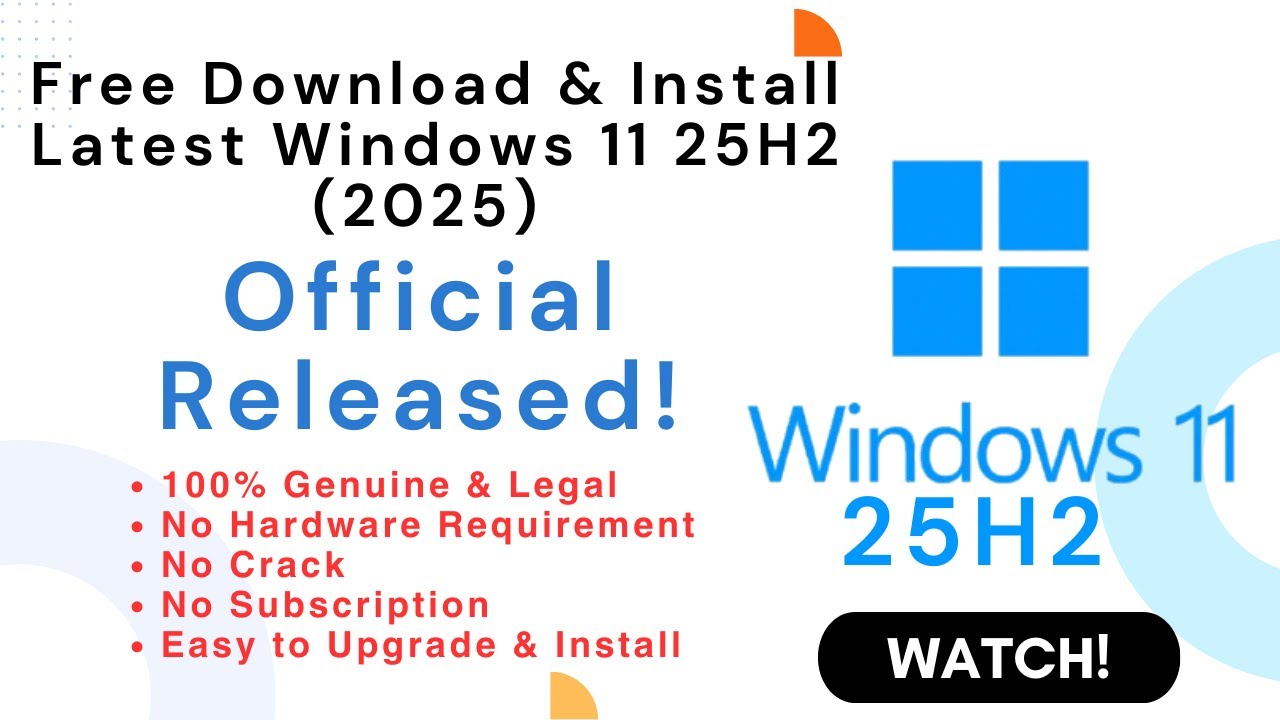 Download & Install Official Windows 11 25H2 ISO (Latest & Free 2025) 🤩 ...