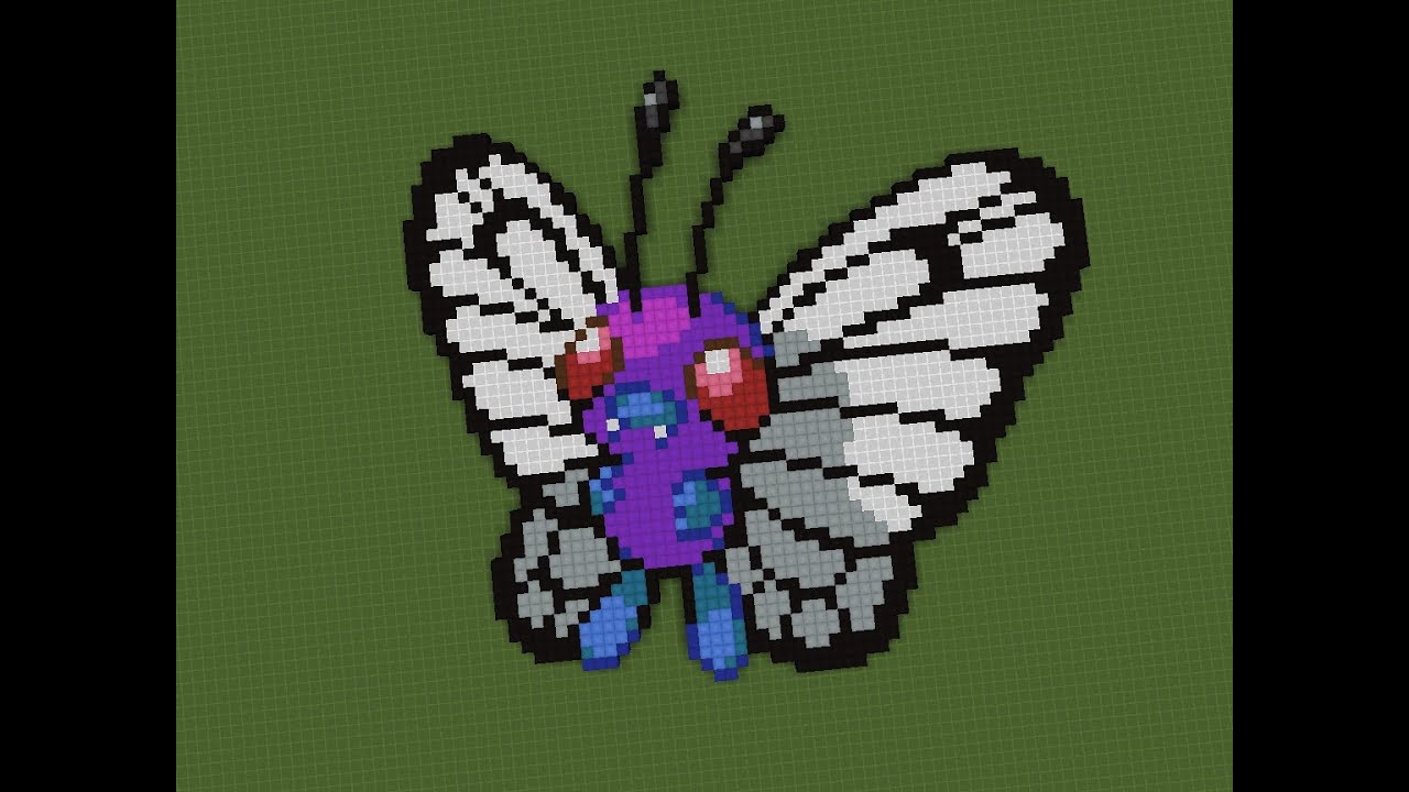 Minecraft Pixel Art: Butterfree - YouTube